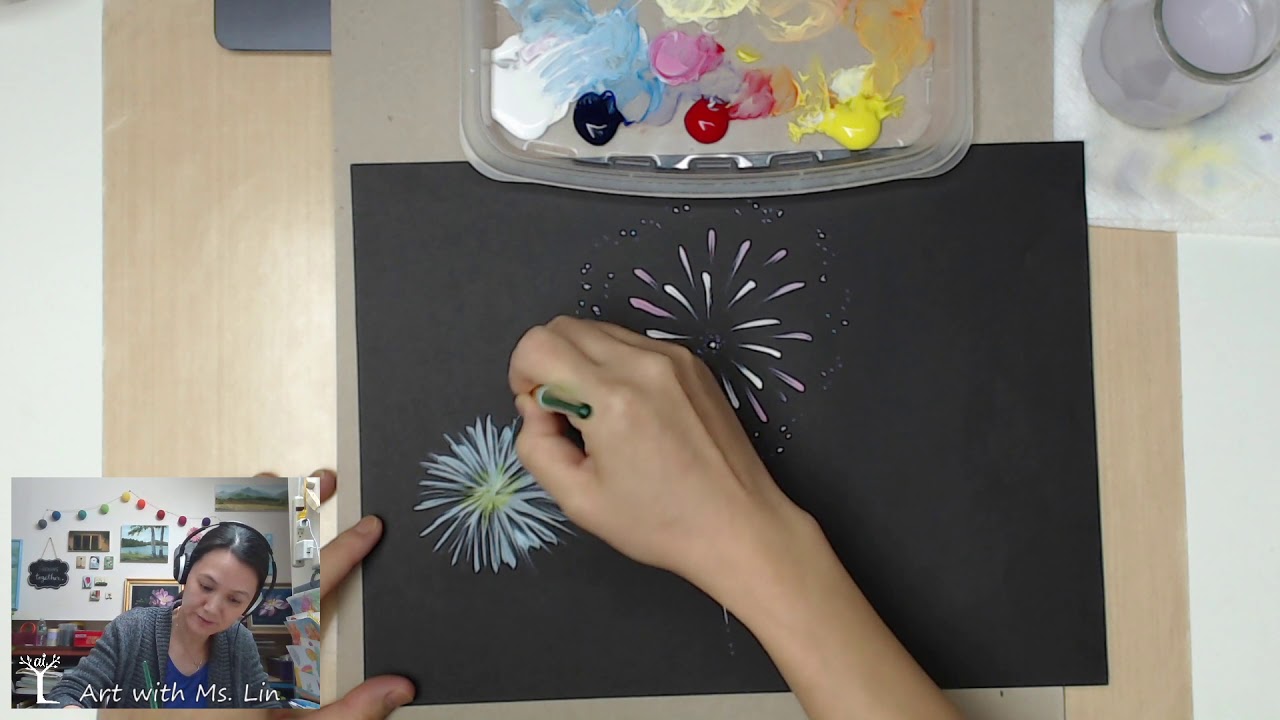 How To Draw Fireworks On Paper