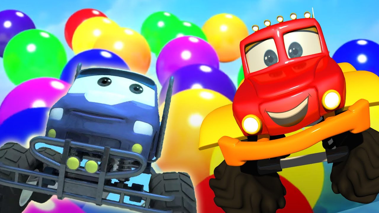 Color Song, Learn Colors with Monster Truck Dan and Cartoon Vehicles ...