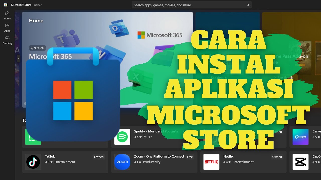 Cara Instal Aplikasi Di Microsoft Store - YouTube