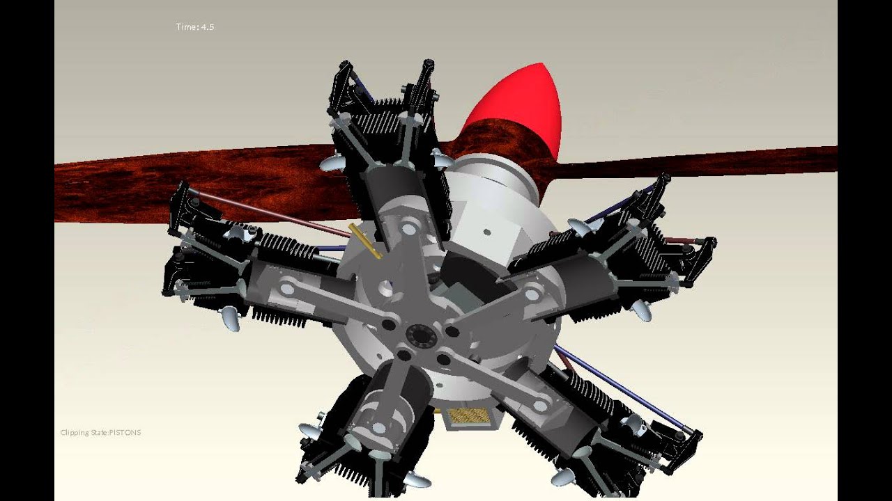 Forest Edwards Radial 5 Engine - Section View - YouTube