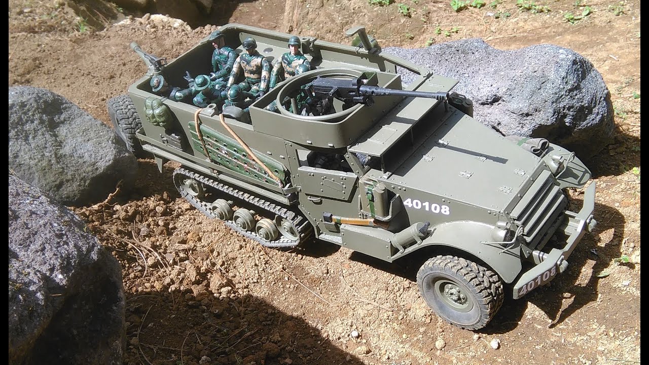 WW2 US HALF TRACK FIRE VOLCANO MISSION RC - YouTube