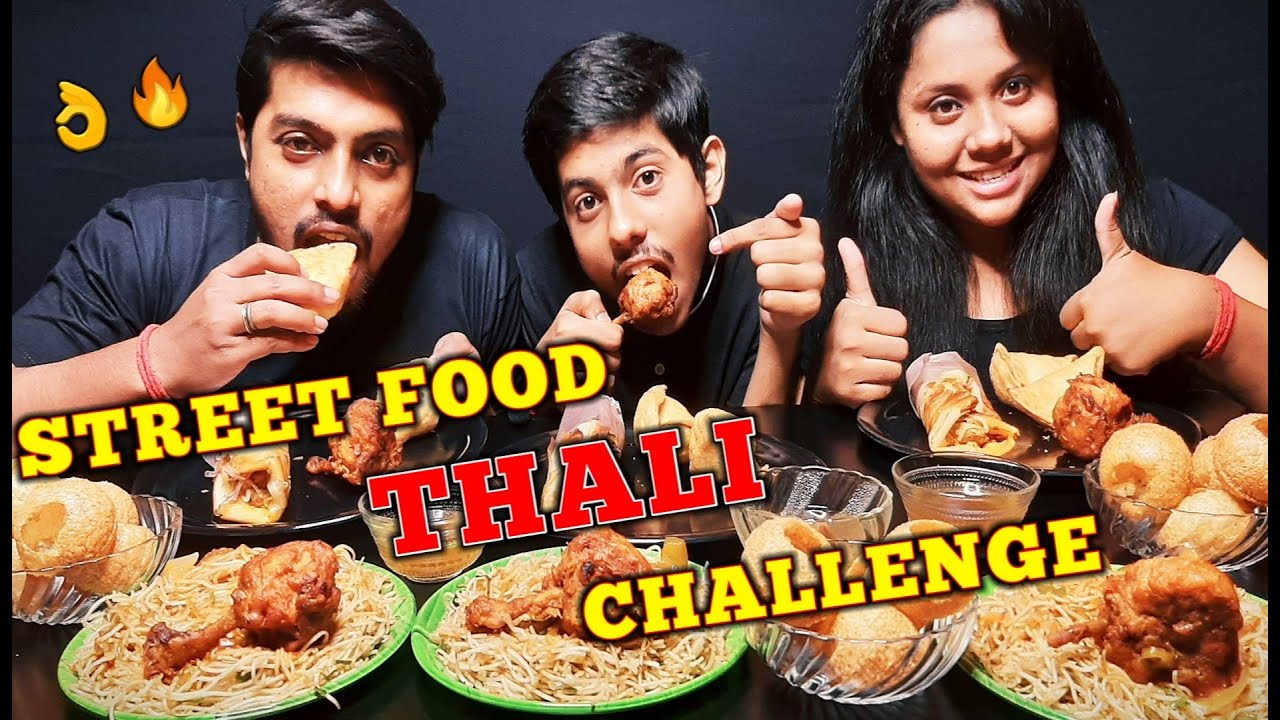 5 Famous Street Food Thali Eating Challenge | Non Veg Street Food ...