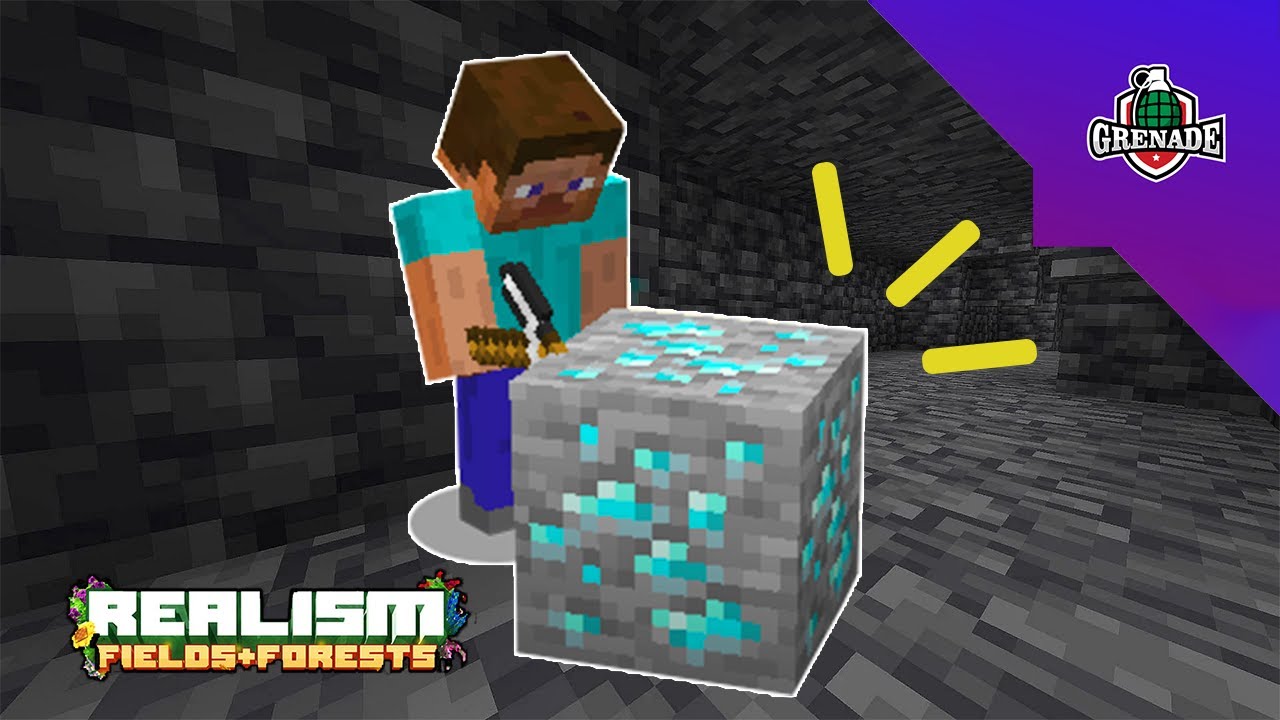My first Diamond | Minecraft REALISM 1.1 Fields + Forests Episode 5 ...