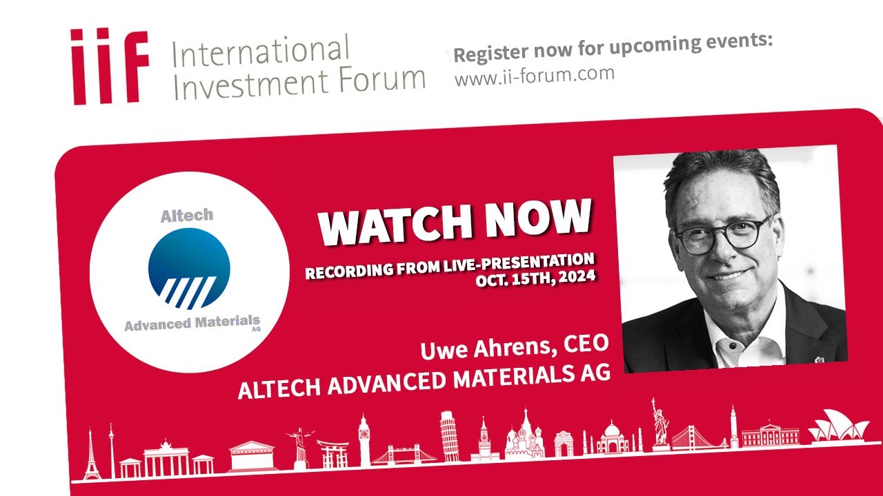 12. IIF - Altech Advanced Materials AG CEO Uwe Ahrens on the Battery ...