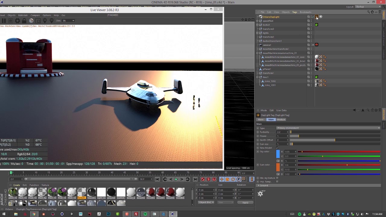 Using octane render cinema 4d lite - lodprop