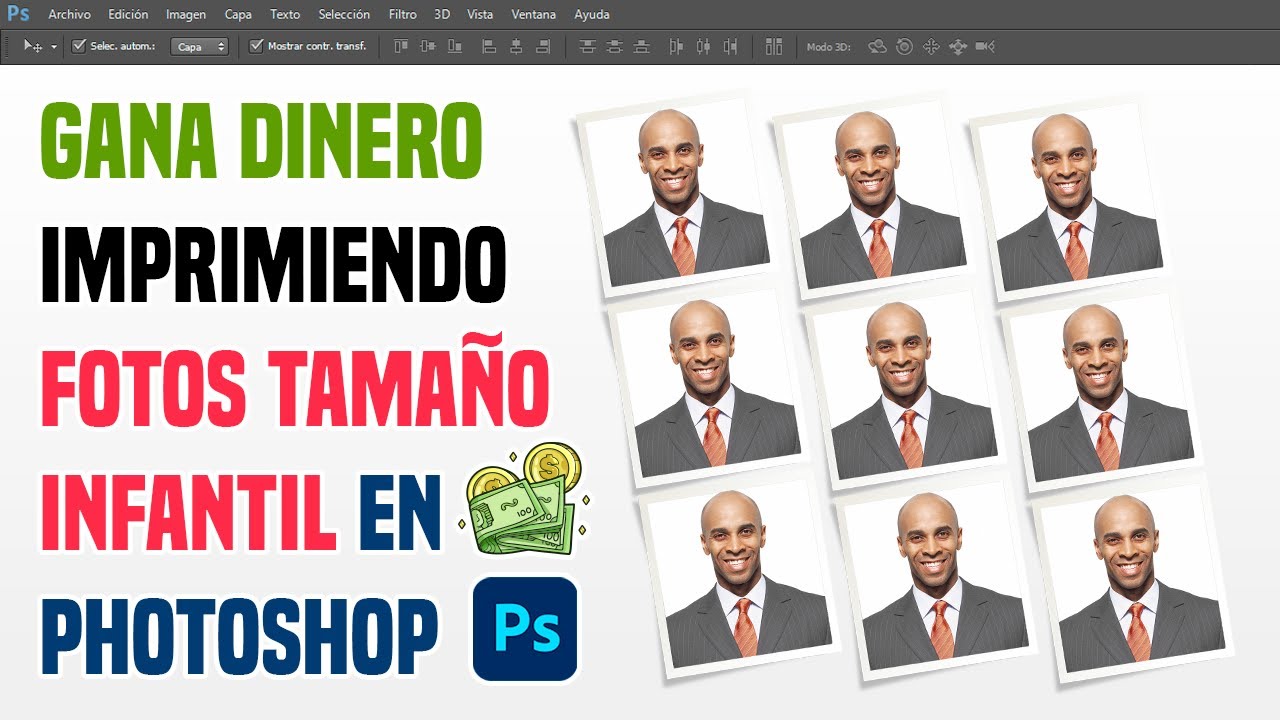 Gana Dinero Imprimiendo Fotos Tamaño Infantil a Colores en Photoshop ...