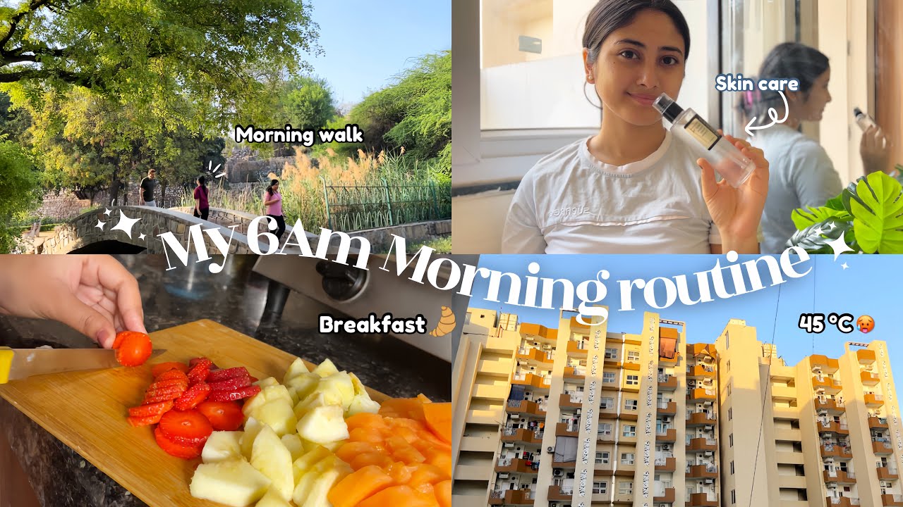 My 6am morning routine🪴| skin care, making breakfast, going for morning ...