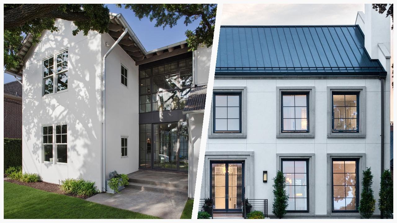 Stucco With Metal Roof Houses Modern Outdoor Living Transitional Style