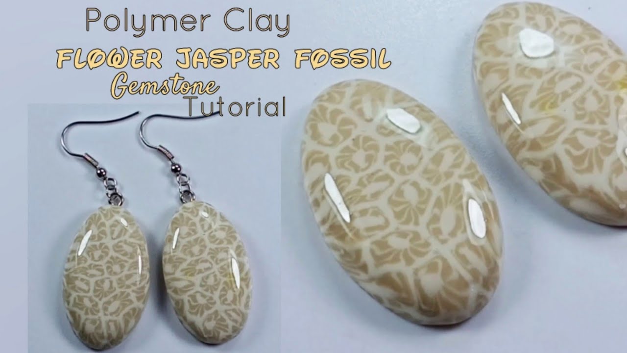 How to make Flower Jasper Fossil Gemstone with polymer clay / LoviCraft ...