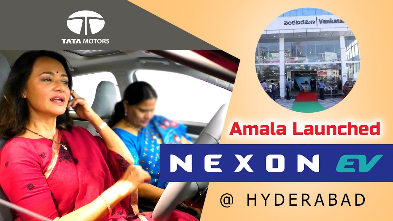 Amala Akkineni Unveils All New Nexon EV | Venkataramana Tata Motors | Hybiz tv - YouTube
