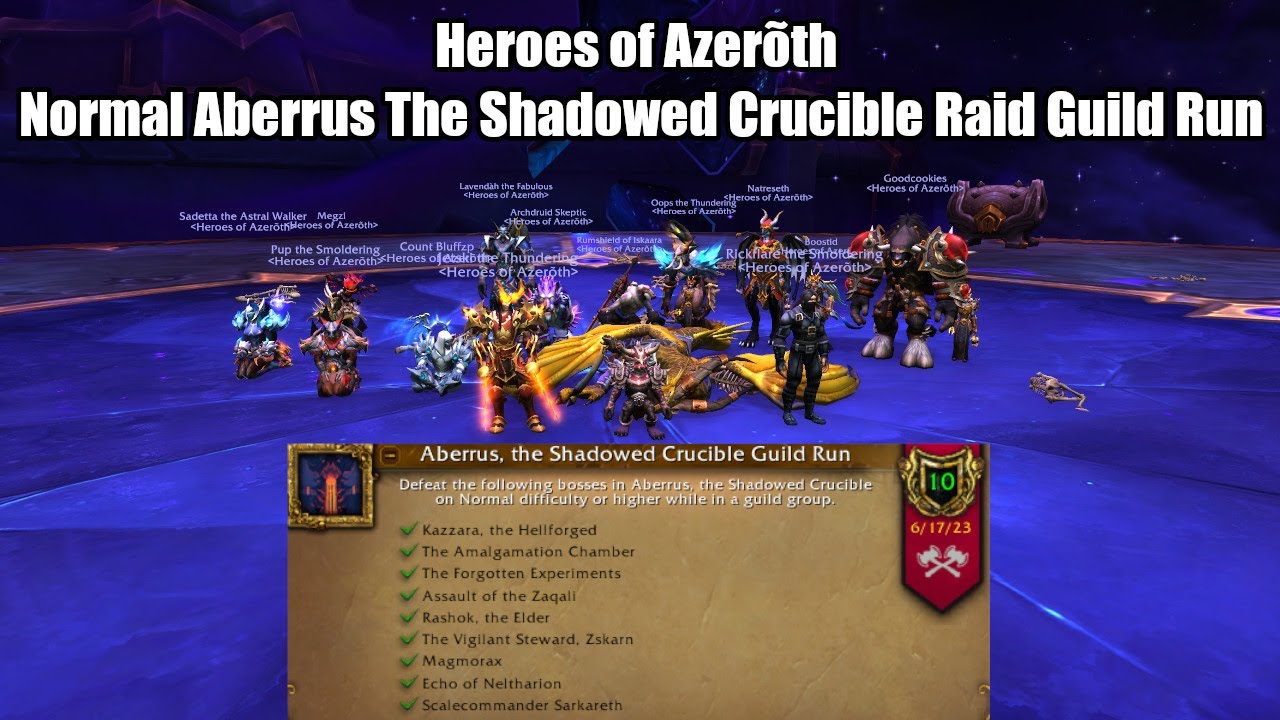 Heroes of Azerõth Normal Aberrus The Shadowed Crucible Raid Guild Run ...