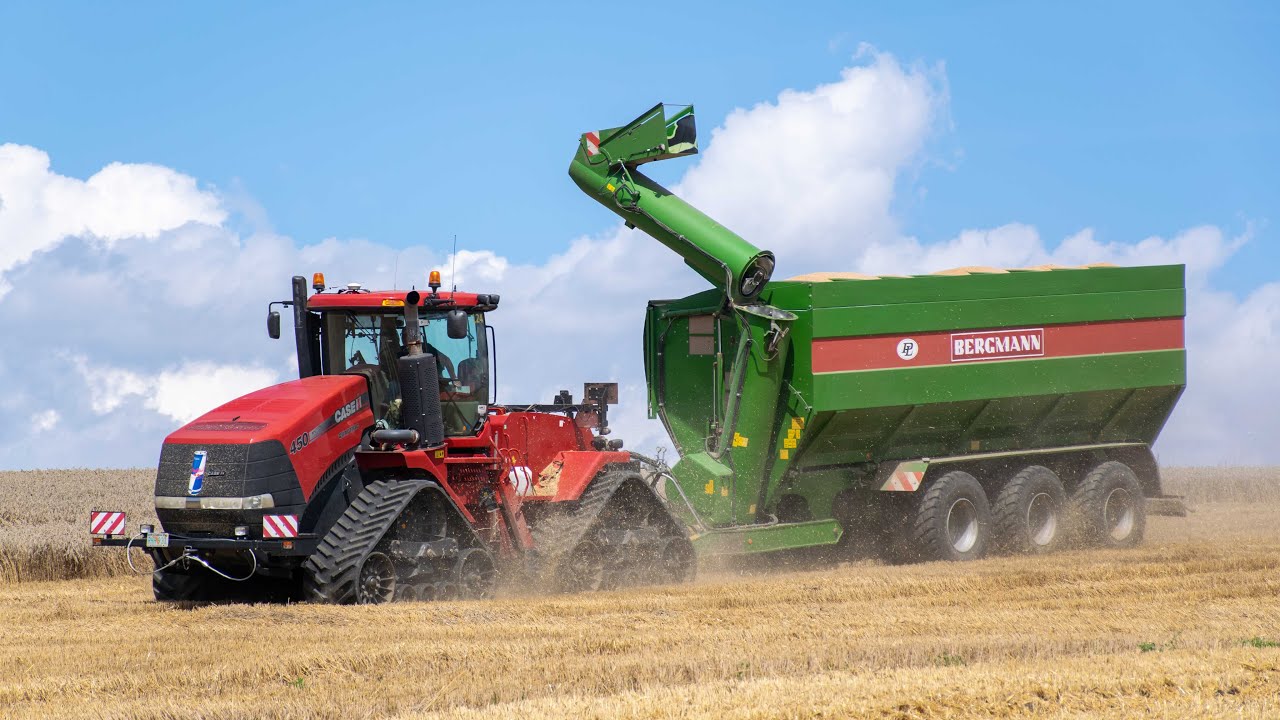Rostěnice a.s. - Žně 2021 - 4x Claas Lexion 770, Case Quadtrac 450 ...