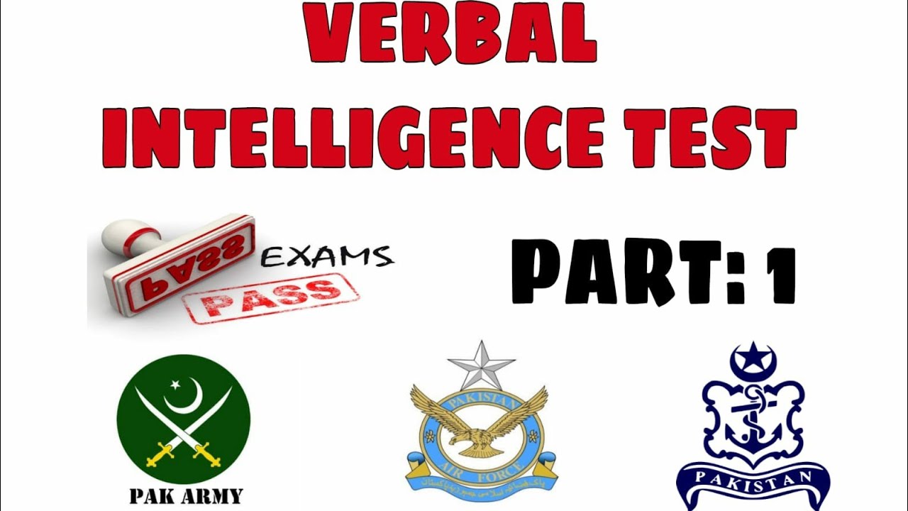 Verbal Intelligence test Part 1 || Intelligence questions for Army ...