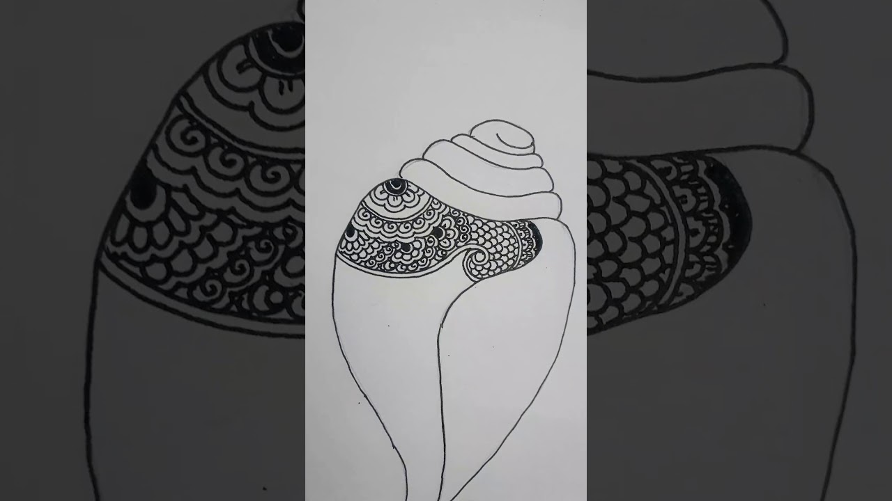 How to draw Mandala Art Conch Shell / Zentangle designs / Simple ...
