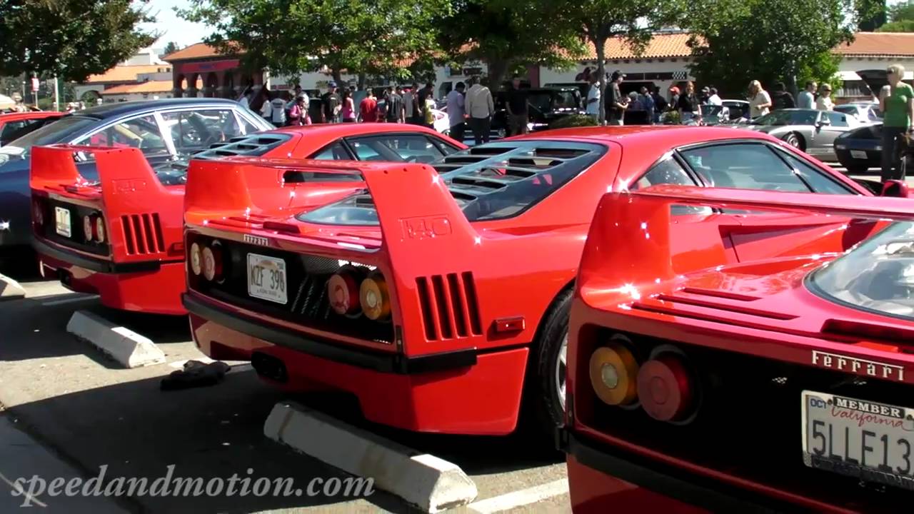 3 Ferrari F40s at Supercar Sunday - YouTube