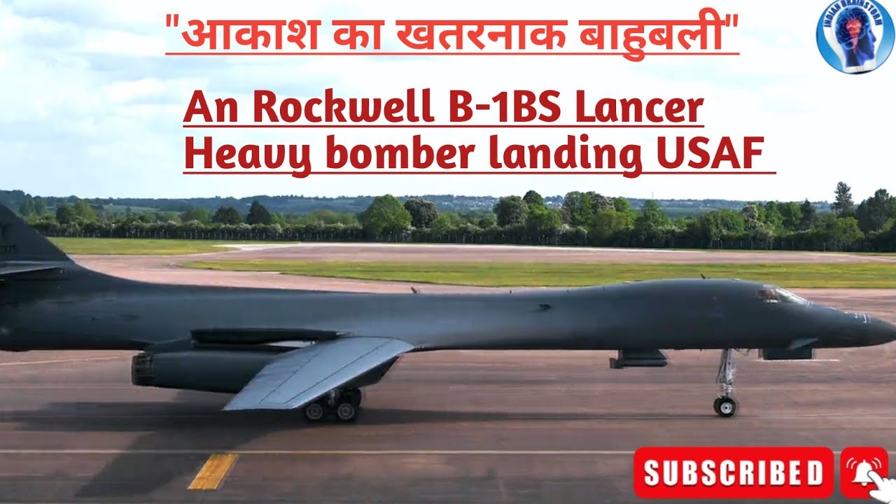 An Rockwell B-1BS Lancer Heavy bomber landing - YouTube