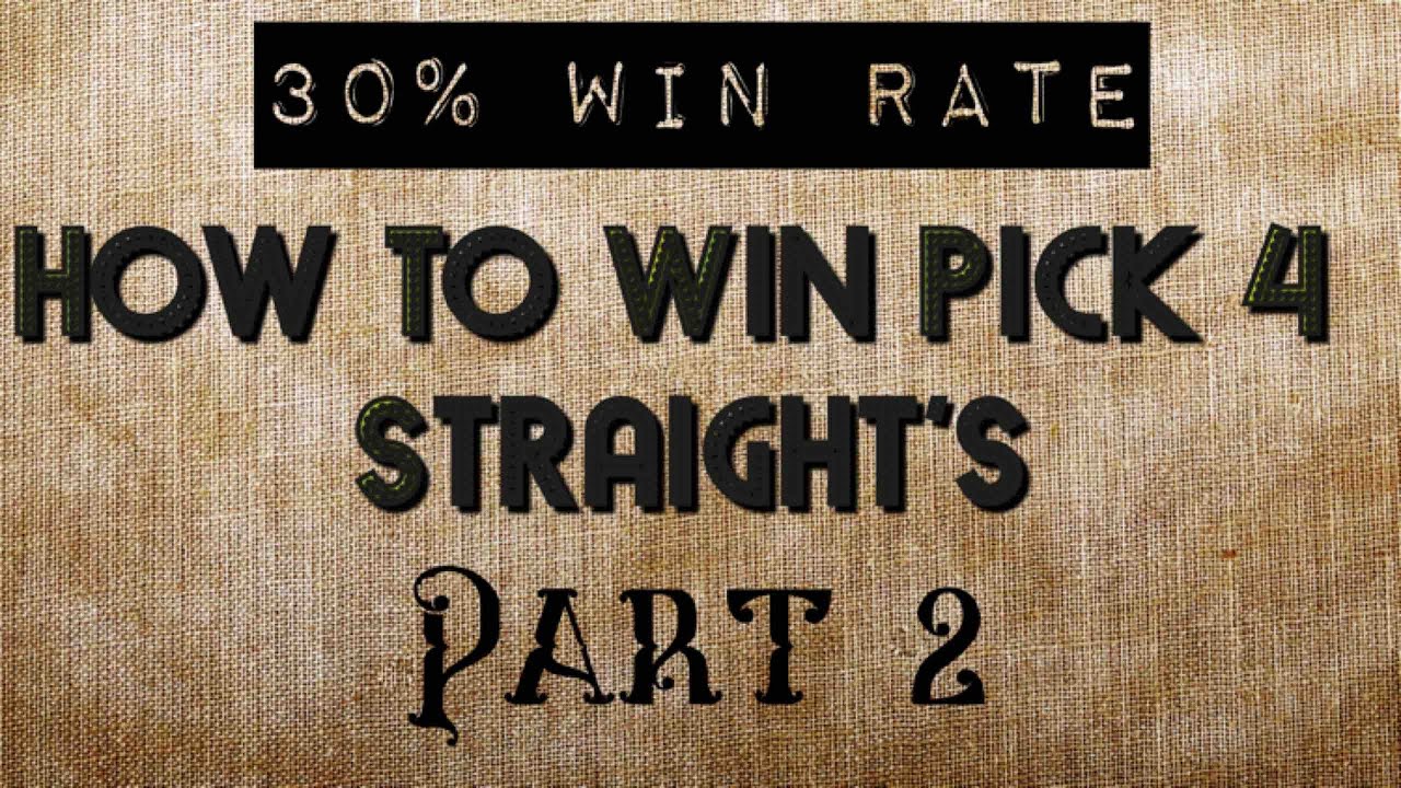 Pick 4 Strategy (How To Win Straights but very Risky) - YouTube
