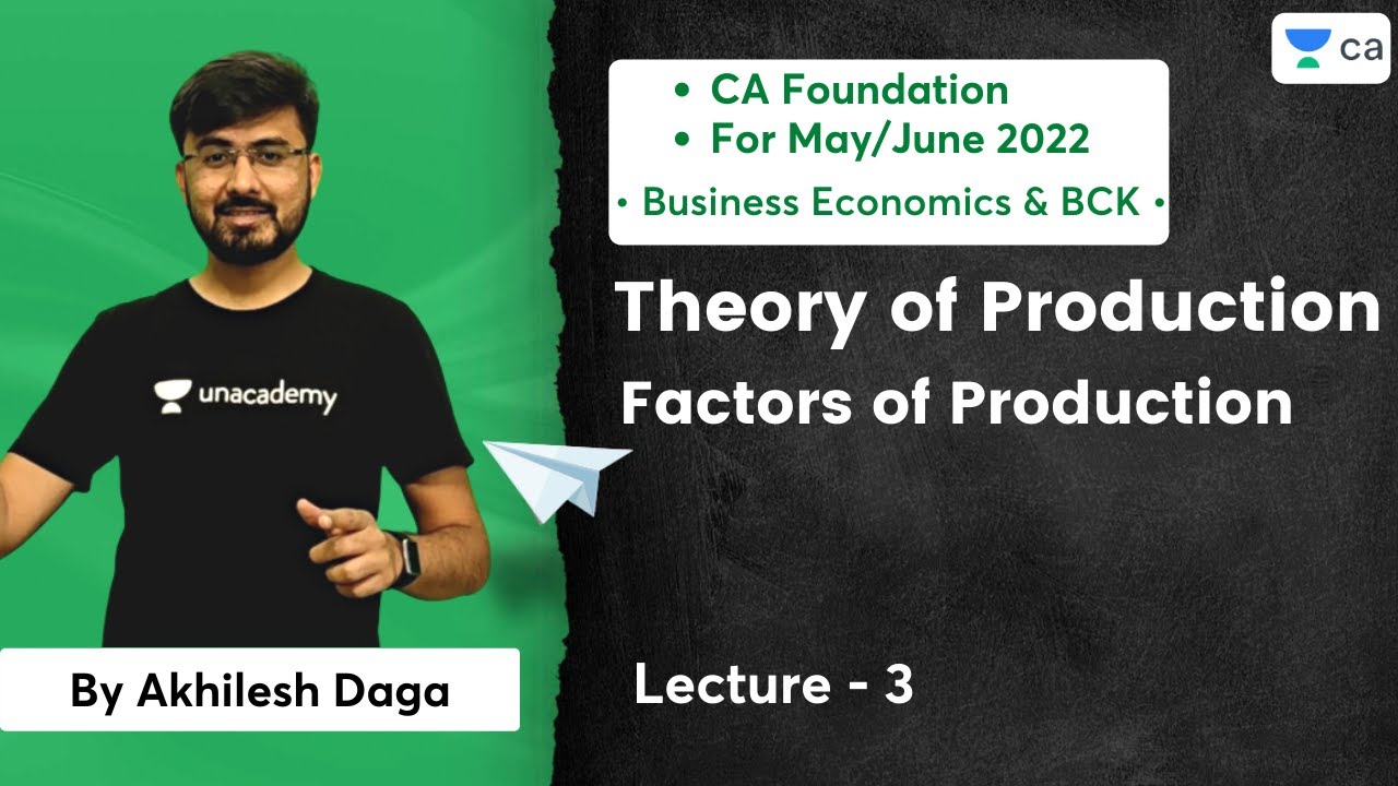L3: Theory of Production - Introduction | CA Foundation Economics May ...