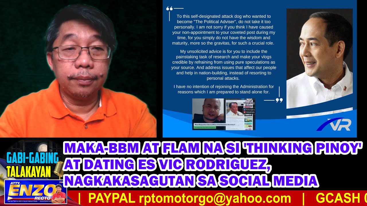 MAKA-BBM AT FLAM NA SI 'THINKING PINOY' AT DATING ES VIC RODRIGUEZ ...
