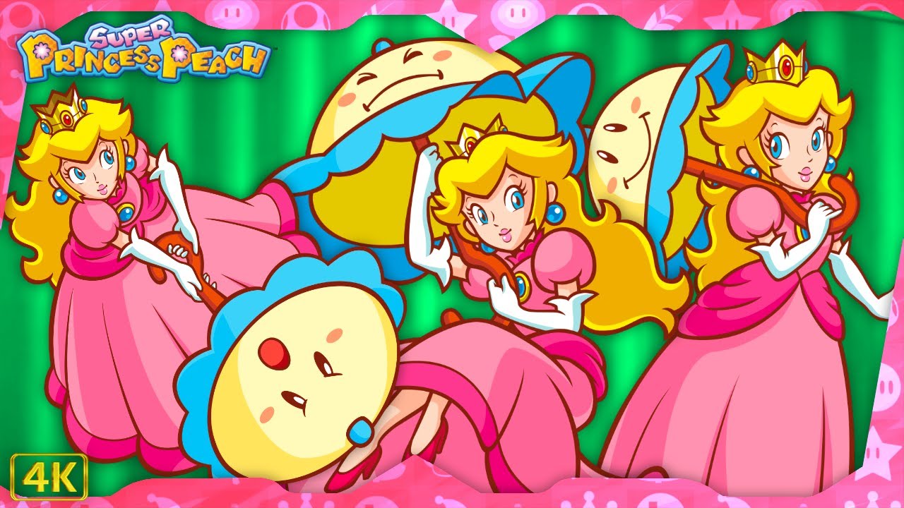 Super Princess Peach ⁴ᴷ Full Playthrough 100% (All Toads, Puzzle Pieces ...