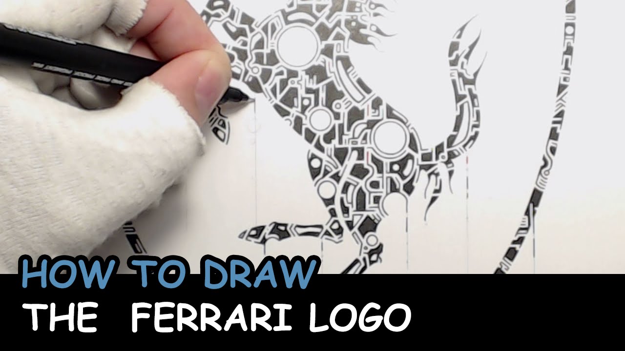 How to draw The Ferrari logo - YouTube