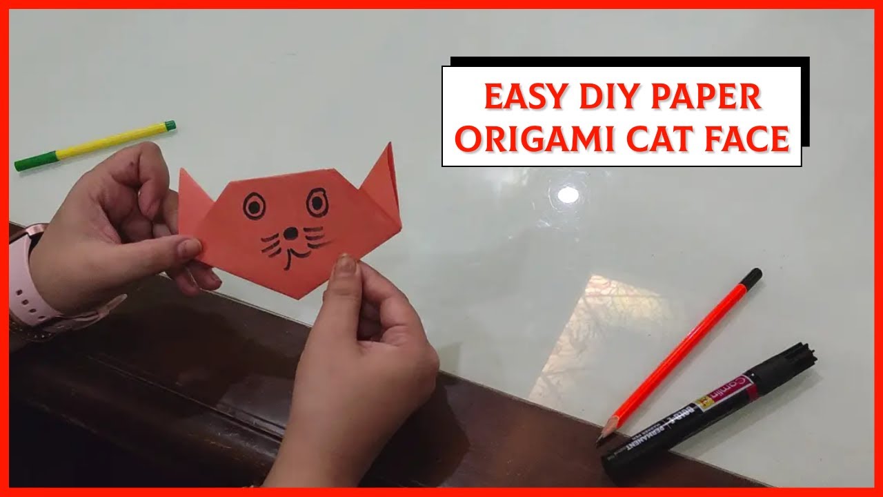 DIY Paper Origami Cat face Activity for Kindergarten | Art & Craft ...
