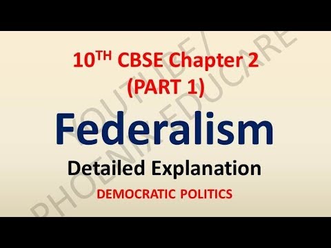 FEDERALISM (PART 1) - CBSE CLASS 10 CIVICS VIDEO LECTURES - YouTube