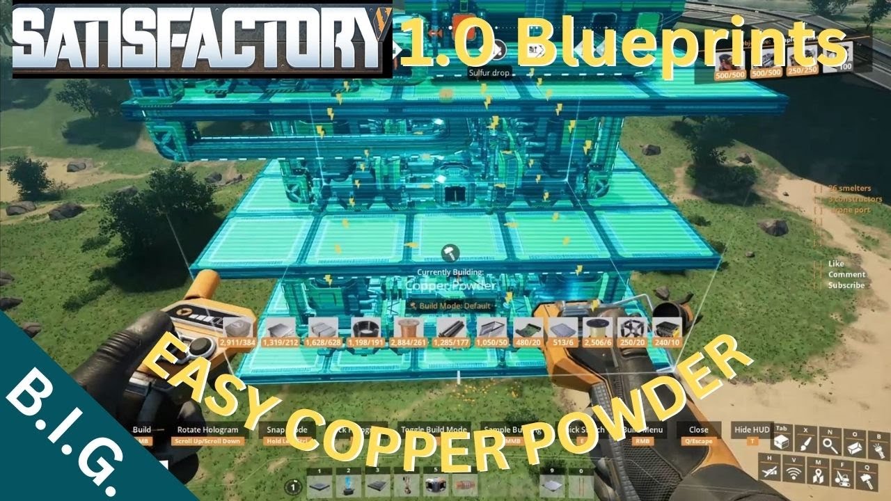 Satisfactory 1.0 Blueprint Masterclass with BIG - Easy Copper Powder ...
