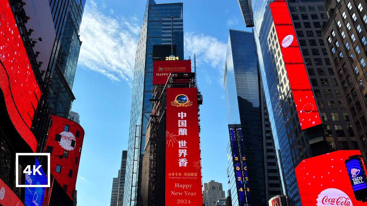NYC New Year’s 2024 in Times Square Walking Tour [4K] - YouTube