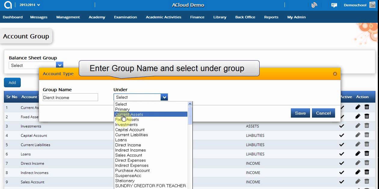 How to use "Account group" in aCloud.in - YouTube