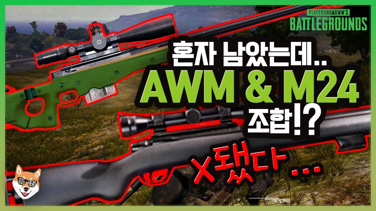 AWM & M24 최강 저격총 두 자루를 동시에 역대급 도전 ㅋㅋㅋ/ [배틀그라운드] 빅헤드 - YouTube