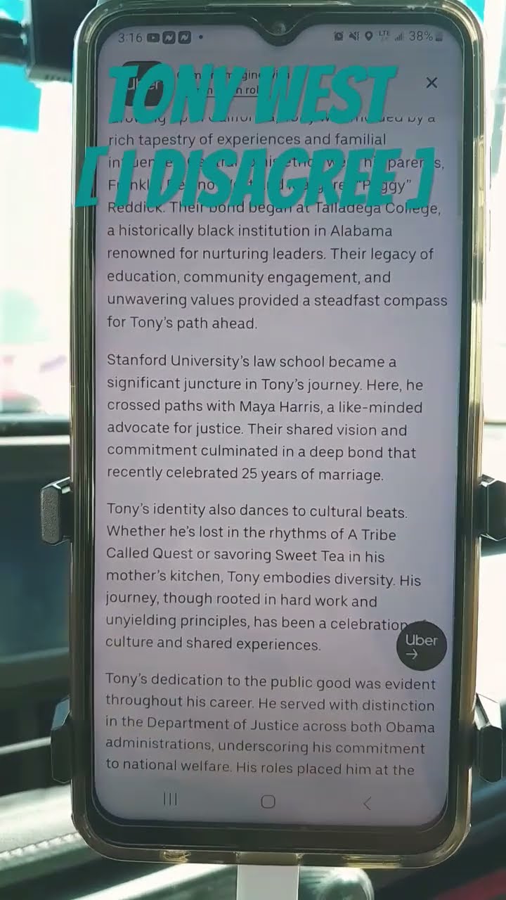 Tony West Bio Just Words #honestreview #uber #uberdriver #hum # - YouTube