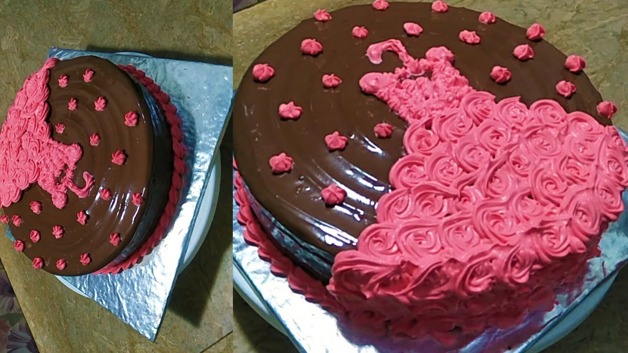 Baby Girl Birthday Cake | Three Pound Chocolate Cake Decorating Idea ...