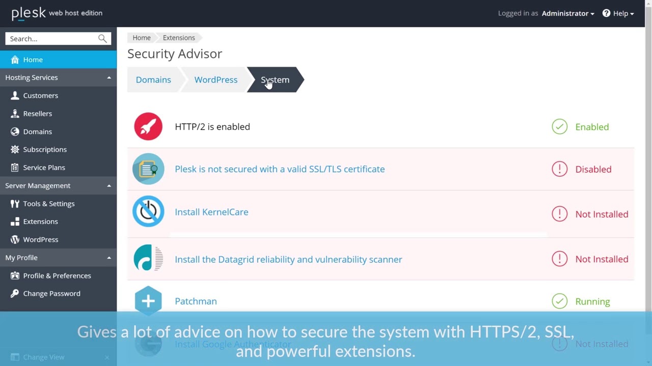 Plesk Security Course 2 Meet the Security Advisor - YouTube
