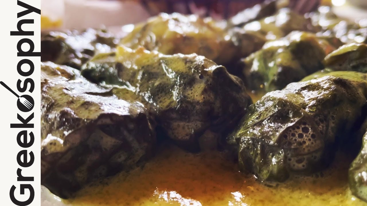 Aunt Vaso's Dolmades Apo Seskoula Augolemono (Stuffed Chard Leaves ...