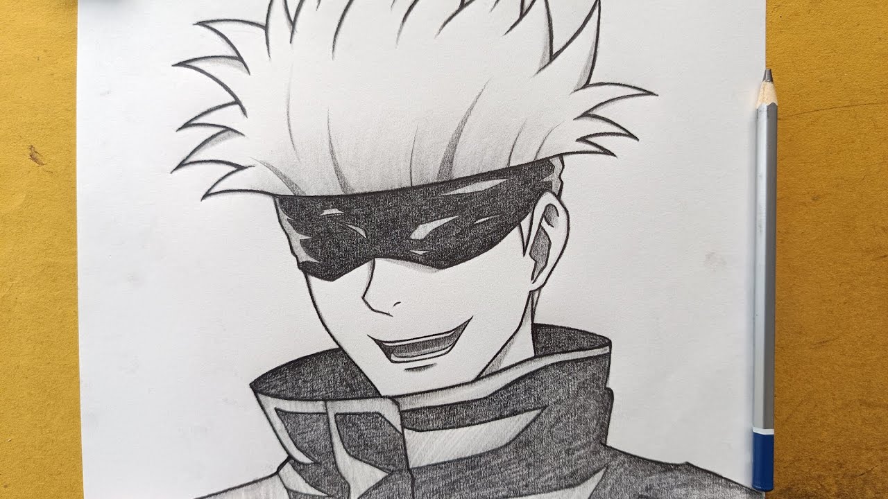 How to draw Gojo Satoru from (Jujutsu kaisen) || Anime drawing ideas ...