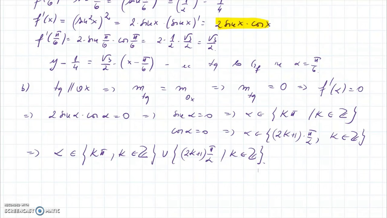 Tangenta la grafic - YouTube