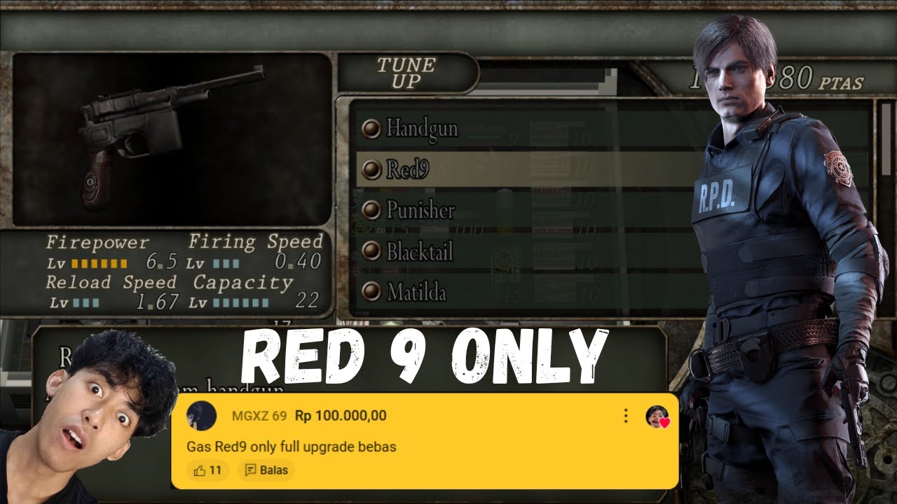 CHALLENGE MENAMATKAN RE4 MEMAKAI RED 9 - Resident Evil 4 - YouTube