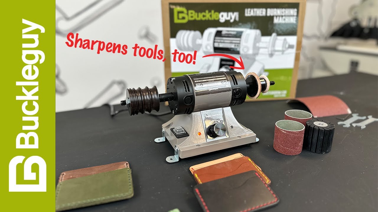 This 3-in-1 burnishing machine sands & burnishes leather, plus sharpens ...