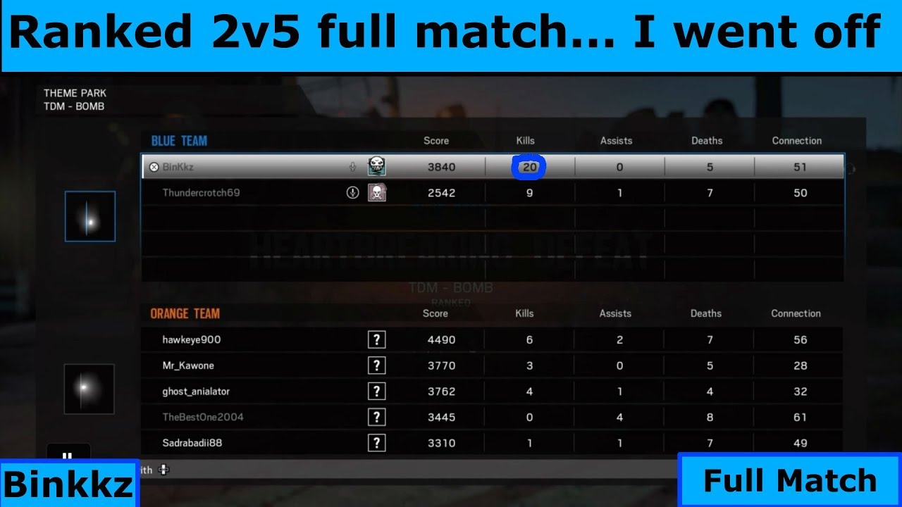 R6 Ranked full match: The 2v5 - YouTube