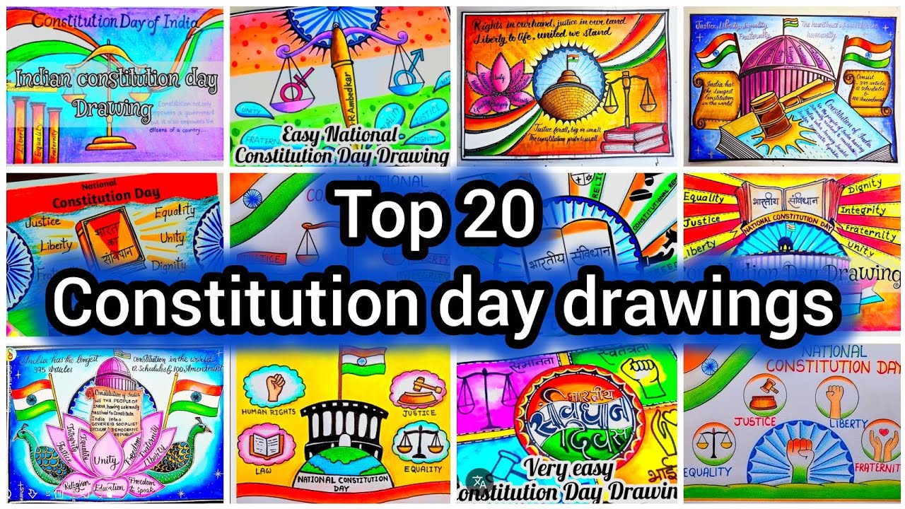 Indian Constitution Day Poster | National Law Day Drawing ...