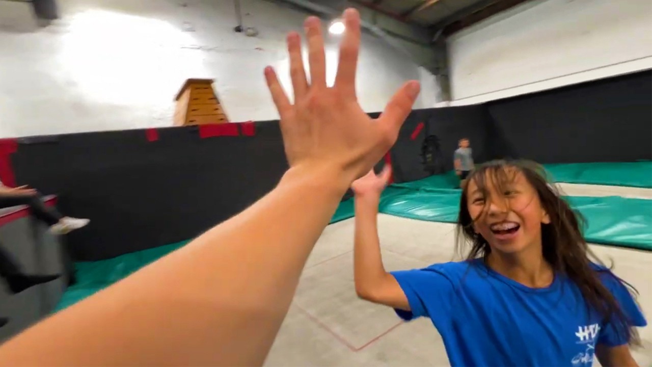 Her First Quad Twist - Mega Tramp Madness - YouTube