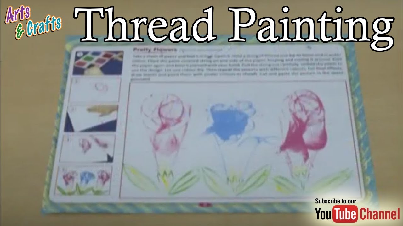 Arts & Crafts | How To Make Thread Impression Painting | 2 Minute ...