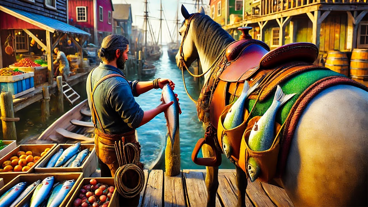 Amazing NEW Horse & Fishing Upgrades 🟢 Old Market Simulator - YouTube