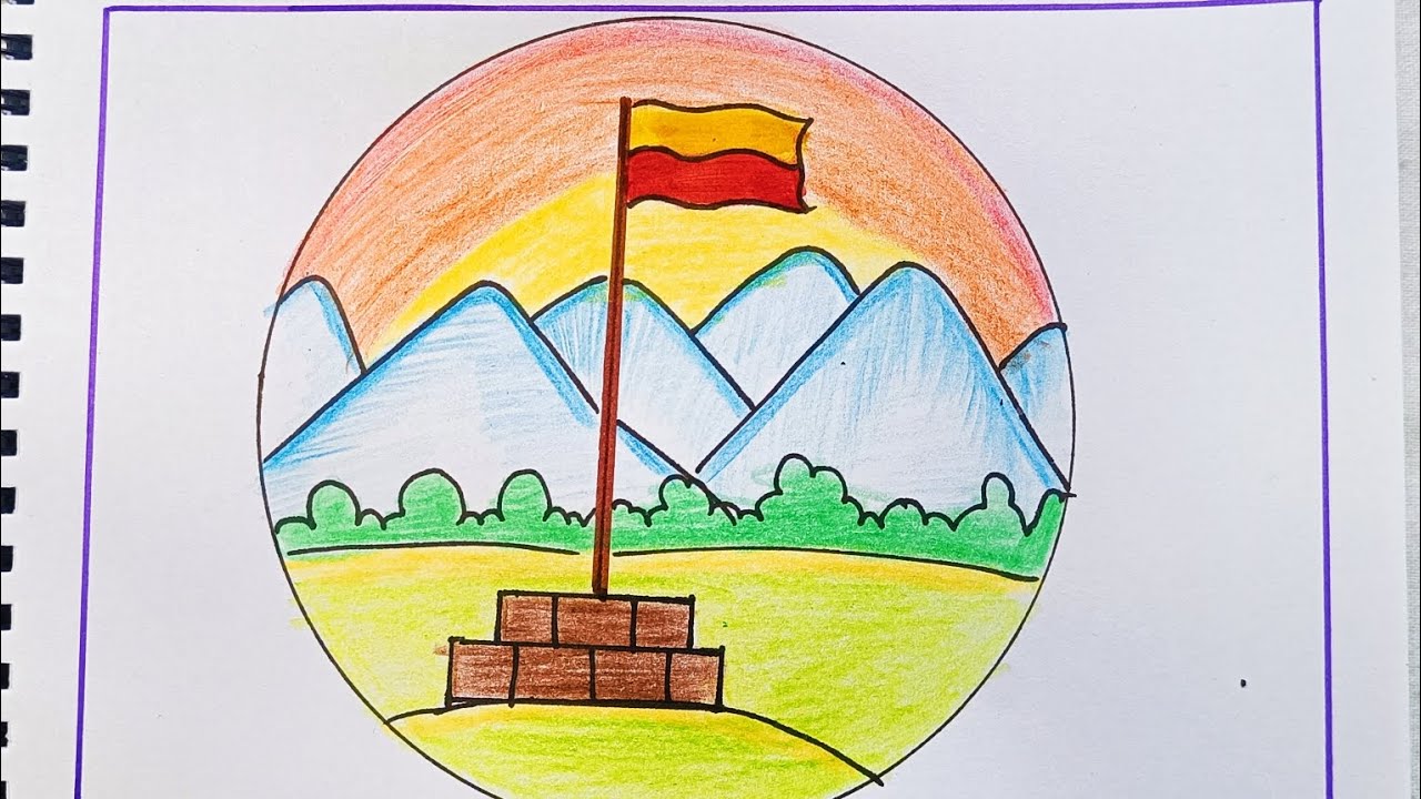 How to Draw Karnataka Flag drawing 💛 ️ karnataka Flag #elegantdrawings ...