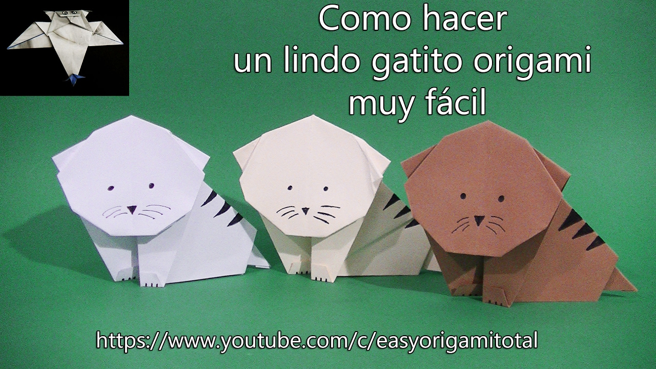 Como hacer un lindo gatito origami muy facil_tutorial de gato origami ...