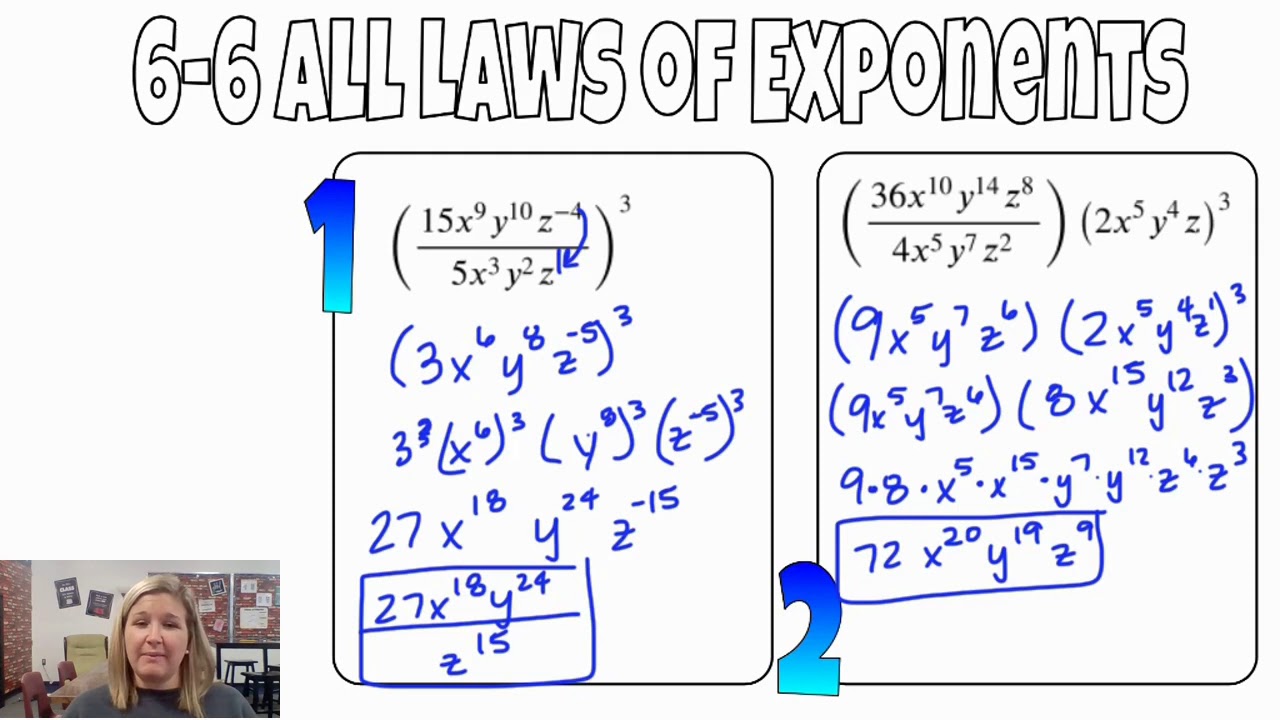 6-6 All Laws of Exponents - YouTube