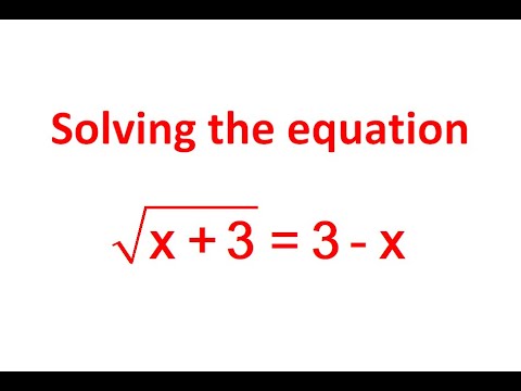 Maths for everyone No 3 - Solving an irrational equation - YouTube