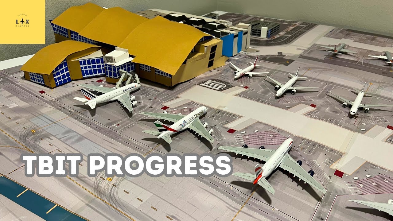 LAX 1:400 Scale Model Airport TBIT Update NOW ON THE LAYOUT! - YouTube