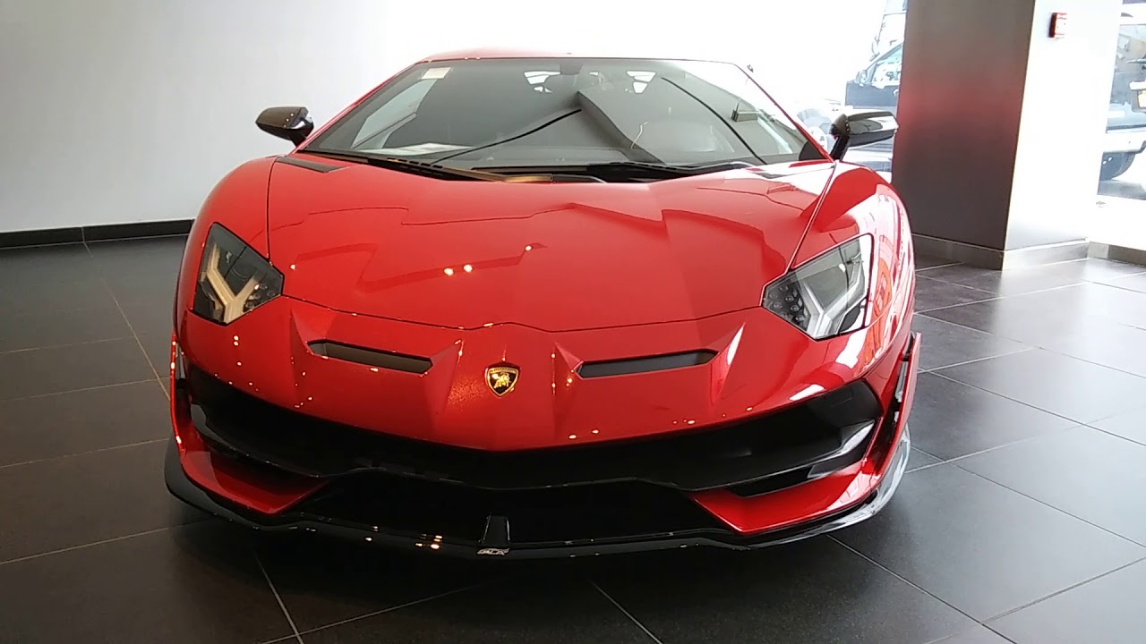 Super sexy Cherry metallic red Lamborghini Aventador SVJ walkaround ...